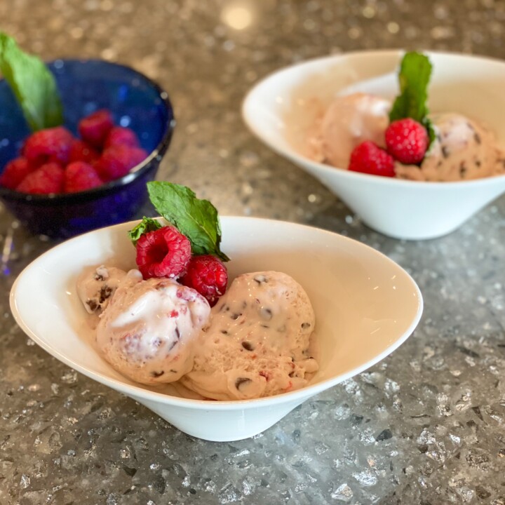 Raspberry Chocolate Chip Ice Cream • Happy Family Blog