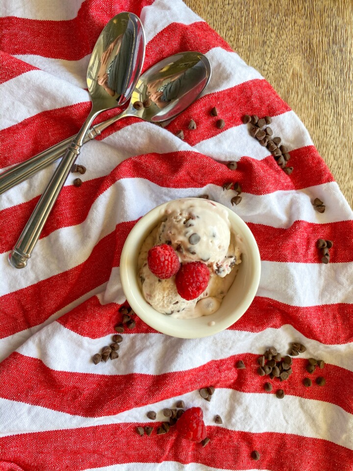 Raspberry Chocolate Chip Ice Cream • Happy Family Blog